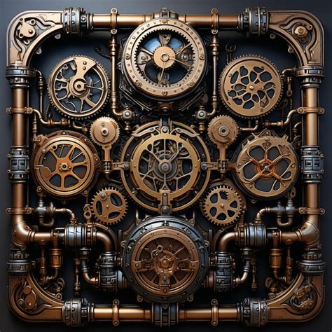 Hay Una Imagen De Un Reloj De Vapor Hecho De Tuberías Y Engranajes Ai