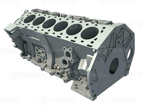 V12 Engine Block Vehicle Part 3d Rendering On White Background 36389175