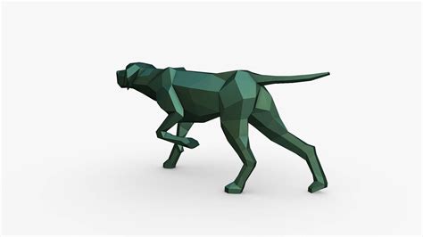 Low Poly English Pointer 3d Model By Lowpoly Print
