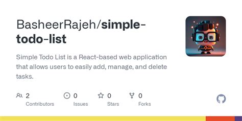 github basheerrajeh simple todo list simple todo list is a react based web application that