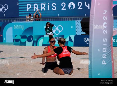 Switzerlands Zoe Verge Depre Left And Esmee Boebner Celebrate Their