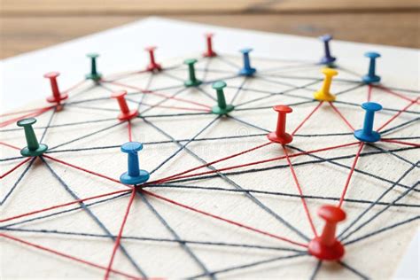 Neural Network Representation Using Pins And Threads Stock Illustration Illustration Of