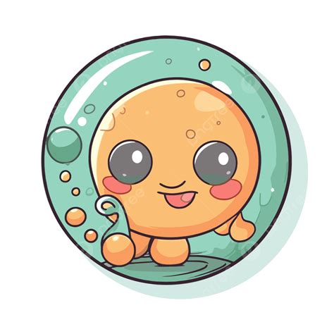 주황색 문어가 있는 파란색 거품 클립 아트 벡터 고립 된 만화 라운드 Glas와 스티커 디자인 상표 Png 일러스트 및 벡터 에 대한 무료 다운로드 Pngtree