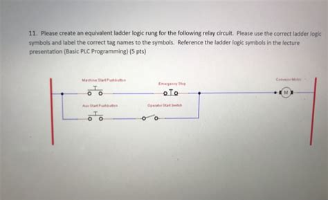 Solved 11 Please Create An Equivalent Ladder Logic Rung For