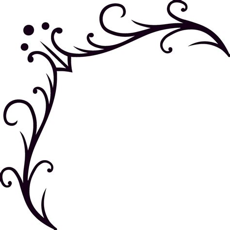 Floral Corner Ornament Creating A Decorative Frame With Elegant Swirls