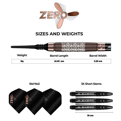 Mission Zero Darts Soft Tip 975 Tungsten Bronze Pvd