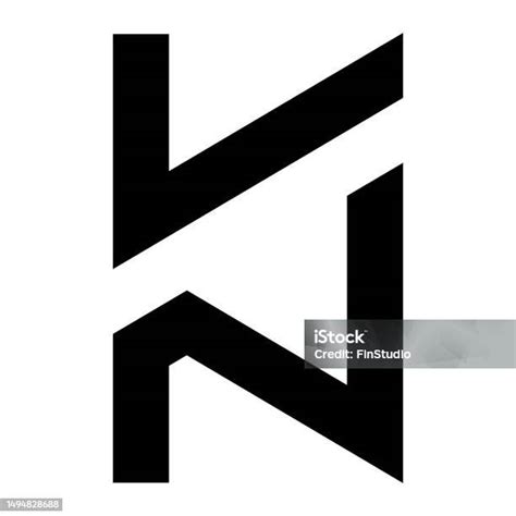 직업적인 혁신적인 이니셜 Kn 로고와 Nk 로고 문자 Kn 또는 Nk 미니멀하고 우아한 모노그램 프리미엄 비즈니스 예술적 알파벳
