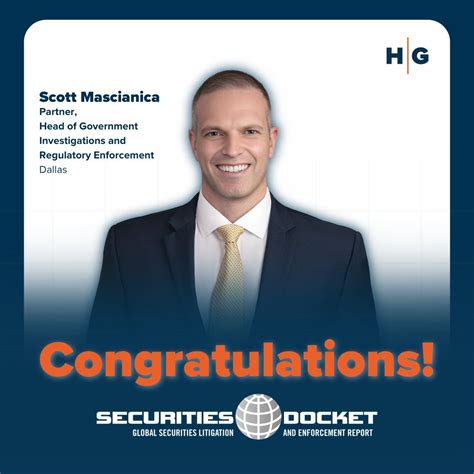We Are Proud To Share That Scott Mascianica Head Of Hilgers Grabens Government Investigations