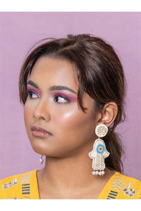 Hamsa 2 Earrings Sr By Sonali Raman Clothing Handmade Jewellery