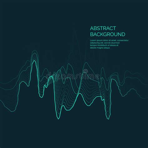 Vector Abstract Background With A Colored Dynamic Waves Line And Particles Stock Vector