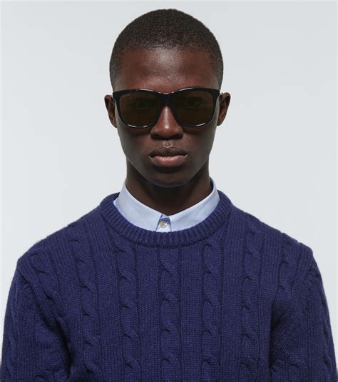 Square Frame Acetate Sunglasses In Black Gucci Mytheresa