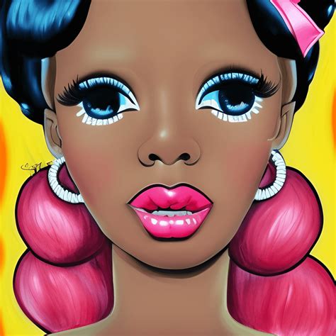 Beautiful Elegant Black Barbie Pin Up · Creative Fabrica