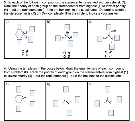 solved in each of the following compounds the stereocenter