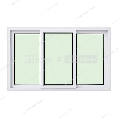 หน้าต่างบานเลื่อน 3 บาน Upvc พร้อมมุ้งลวด Winstar ขนาด 180 X 110 ซม สี