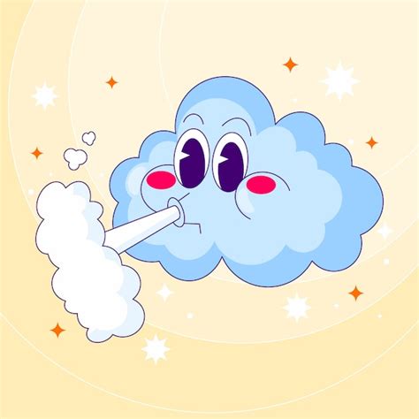 Ilustración de dibujos animados de viento dibujado a mano Vector Gratis