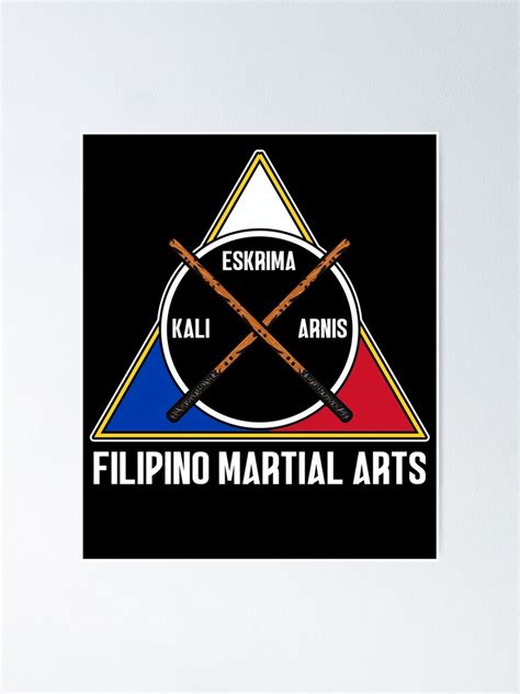 Arnis Kali Eskrima Fma Sparring Escrima Sticks Filipino Flag Poster