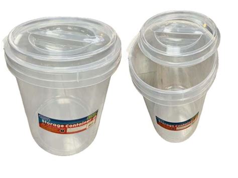 12 Pieces Rice Bucket W Lid Handle 10kg 10 55dia X12inchh 11 5l Buckets And Basins At