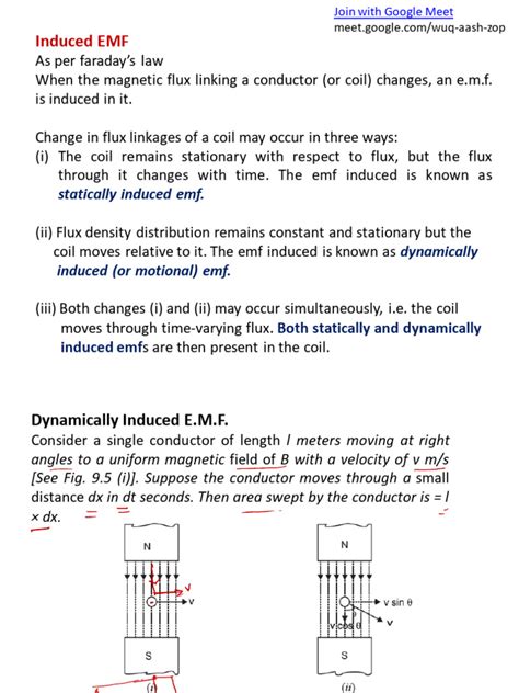 Ppt8 Unit 1 Statically And Dynamically Induced Emf Pdf Inductance