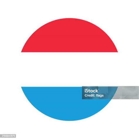 룩셈부르크 국기 룩셈부르크 서클 플래그입니다 룩셈부르크 국기입니다 플래그 아이콘입니다 표준 색상 원 아이콘 플래그입니다 3d