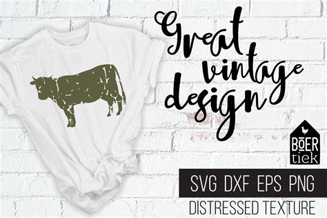 Cow Vintage Design Graphic By Boertiek · Creative Fabrica