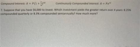 Solved Compound Interest Ap1nrnt Continuously