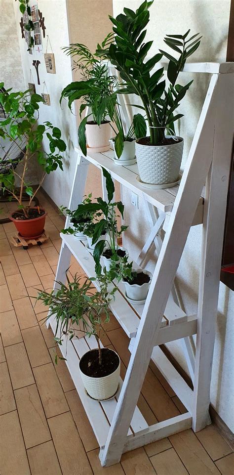 Белый стеллаж, домашний сад, для цветов Diy Wooden Projects, Wooden Diy ...