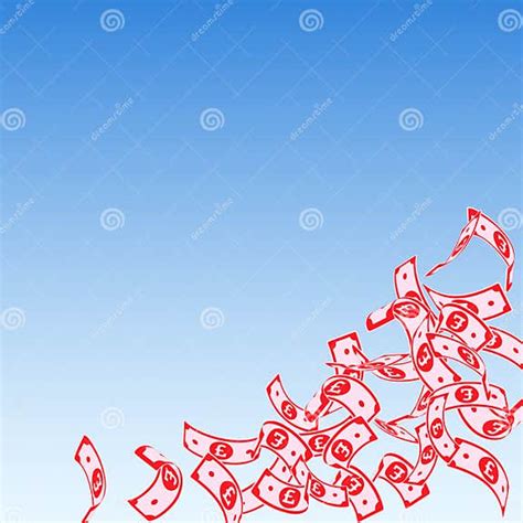 British Pound Notes Falling Floating Gbp Bills On Stock Vector