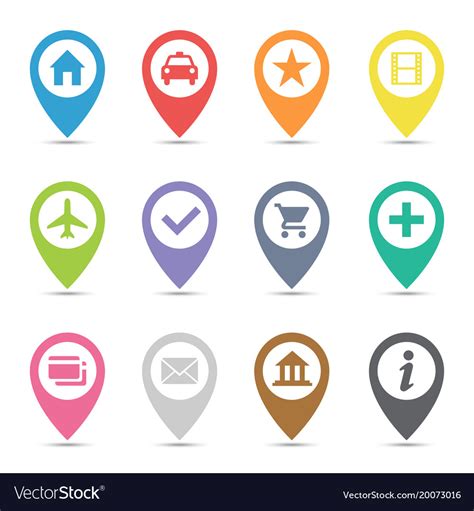 Map Pin Icon Set Royalty Free Vector Image VectorStock