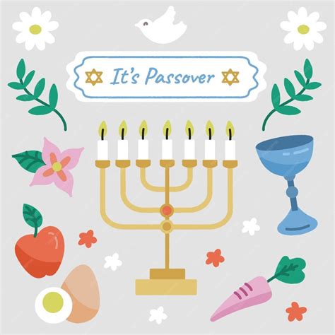Free Vector Passover With Menorah