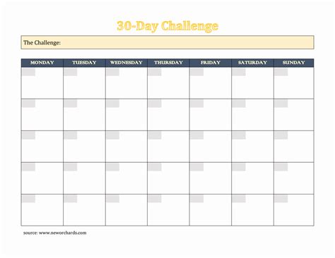Free 30 Day Challenge Templates Pdf Word Excel