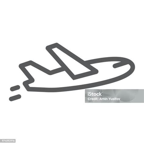비행기 비행 라인 아이콘 여행 및 관광 평면 기호 벡터 그래픽 흰색 배경 Eps 10에 선형 패턴 개념에 대한 스톡 벡터 아트 및 기타 이미지 Istock