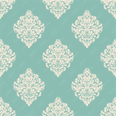 벡터 다 완벽 한 패턴 배경입니다 클래식 럭셔리 구식 다 장식 월페이퍼 섬유 포장을위한 로얄 빅토리아 원활한 질감 절묘한 꽃 바로크 템플릿 무료 벡터