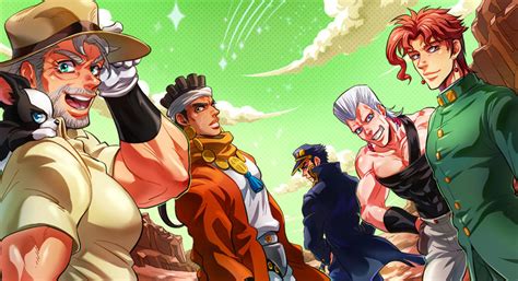 Joseph Joestar Kujo Jotaro Kakyoin Noriaki Jean Pierre Polnareff