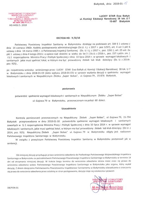 wpis do rejestru żłobków Wesołe Dinusie Niepubliczny Żłobek