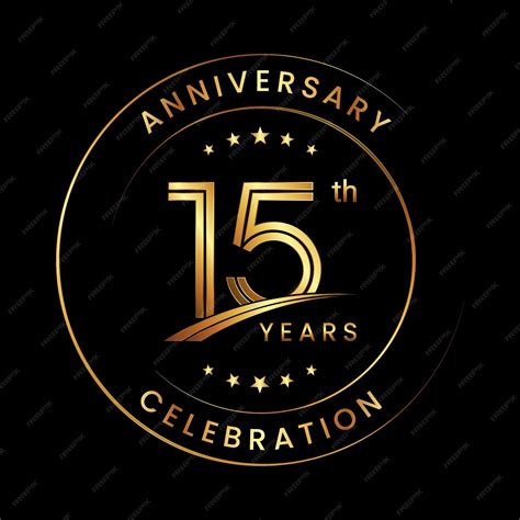 Premium Vector 15th Anniversary Anniversary Logo Design With Gold