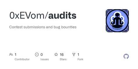 GitHub 0xEVom Audits Contest Submissions And Bug Bounties