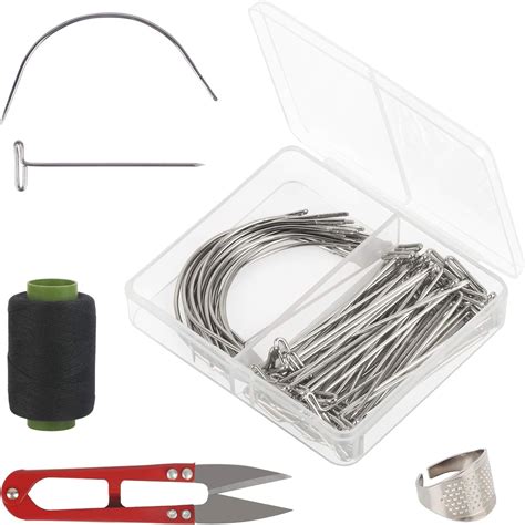Airsmall 73 Pieces Wig Making Pins Needles Set Wig T Pins 2 Inch And C