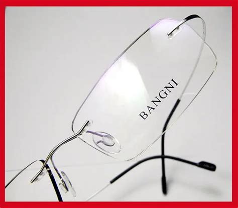 Rimless Mens Optical Prescription Beta Titanium Silver Eyeglass Frames