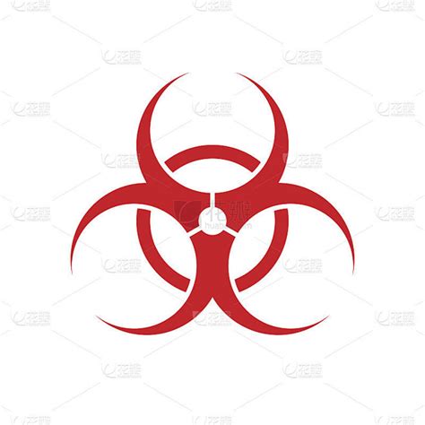 生物危害警告图标。医疗废物警告符号。生物污染危险标签。流感病毒流行的迹象。矢量插图形象。孤立在白色背