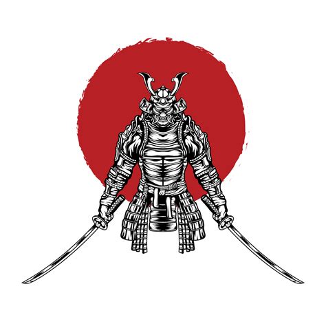 Japanese Samurai Warrior Vector Illustration 5617312 Vector Art At Vecteezy