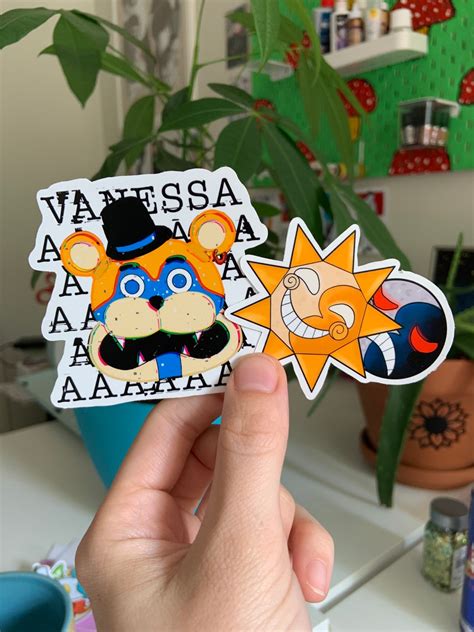 Fnaf Sticker Set Sundrop Moondrop Glam Rock Freddy Vanessa Stickers