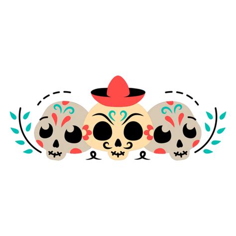 Three Sugar Skulls Png And Svg Design For T Shirts