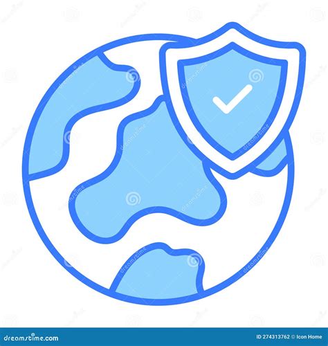 Security Shield With World Globe Denoting Concept Vector Of Global Protection In Modern Style