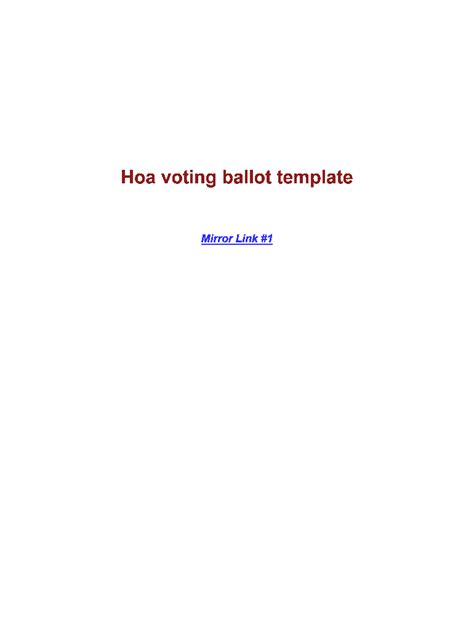 Fillable Online Hoa Voting Ballot Template Fax Email Print Pdffiller