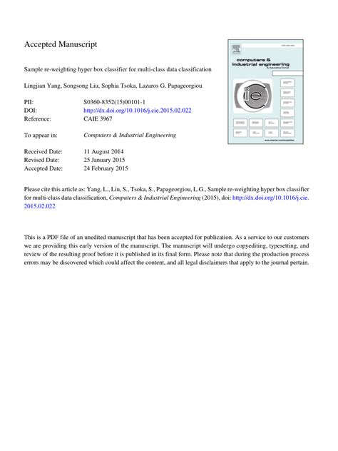 Pdf Sample Re Weighting Hyper Box Classifier For Multi Class Data