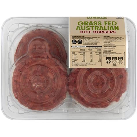 Macro Grass Fed Beef Burger 500g Woolworths