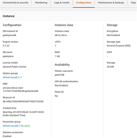 How To Create An Mysql Database On Amazon Rds Step By Step Geekylane