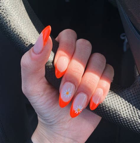 Orange French Tip Spring Nails Nails Orange Nails Summery Nails