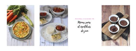 Menus sains et équilibrés de juin Rachel Cuisine