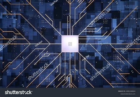 Circuit Materials Science Technology 3d Rendering Stock Illustration